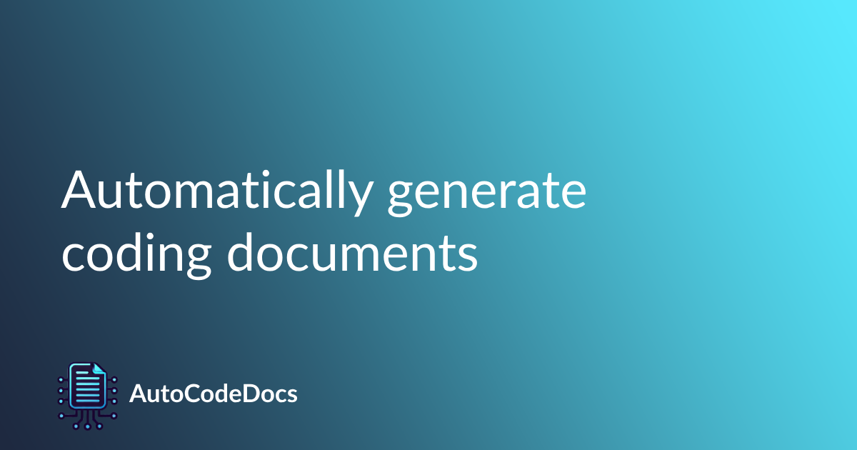 AutoCodeDocs.ai – AI That Documents Your Code FOR You
